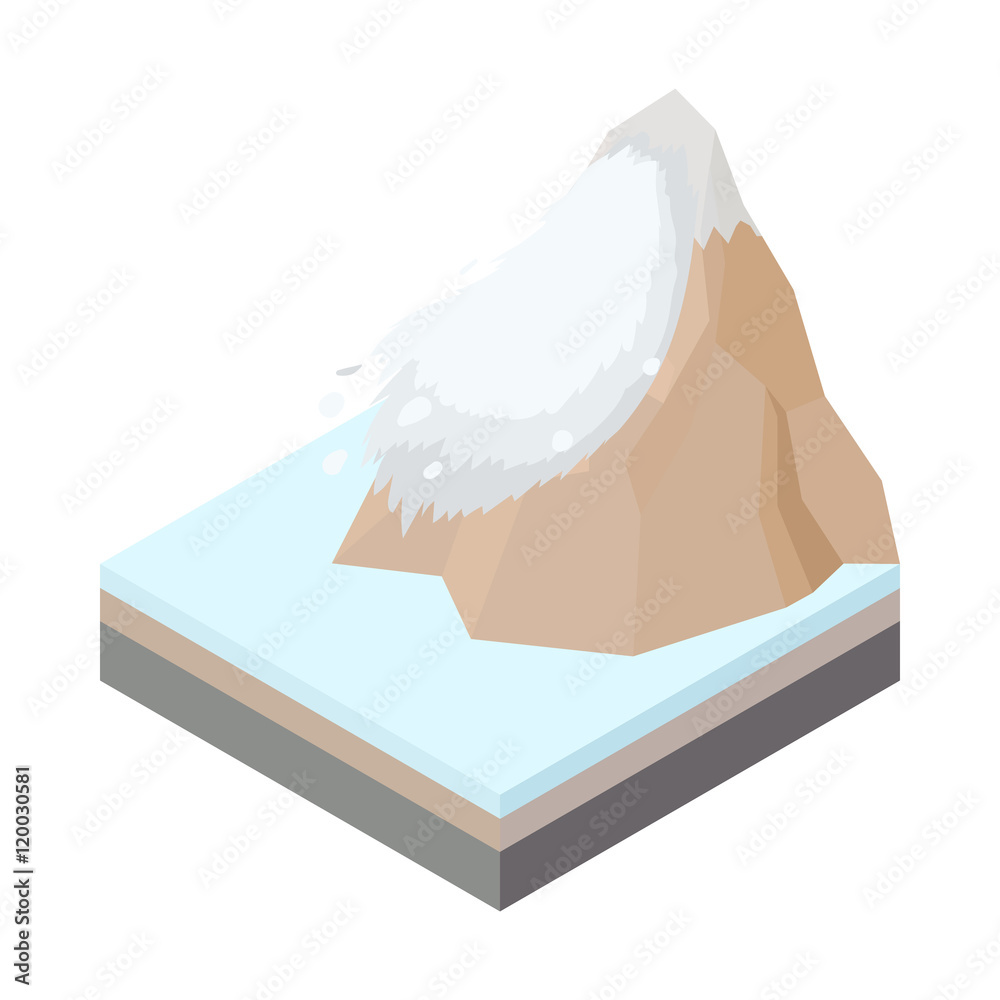 Avalanche icon in cartoon style on a white background vector ...