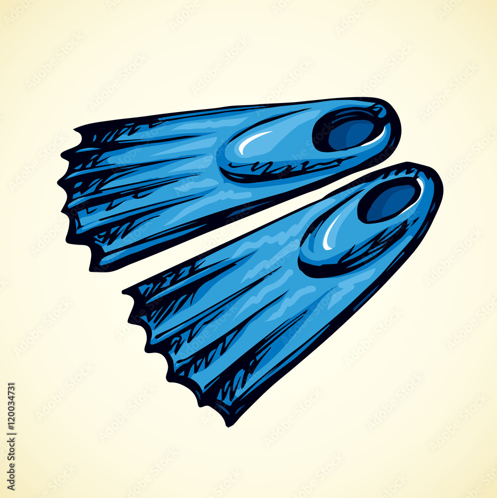 Flippers. Vector drawing Stock Vector | Adobe Stock