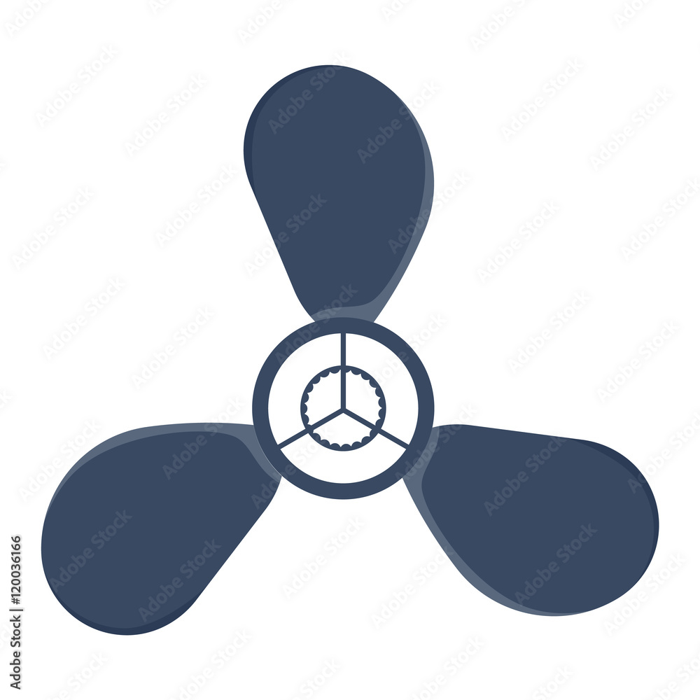 Turbine ship boat icon propeller fan rotation technology equipment. Fan ...