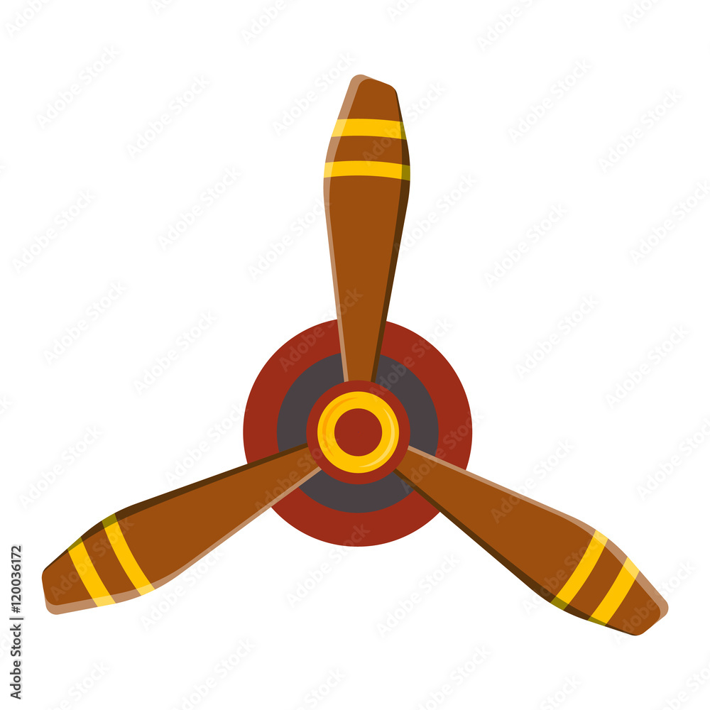 Turbine plane icon propeller fan rotation technology equipment. Fan ...