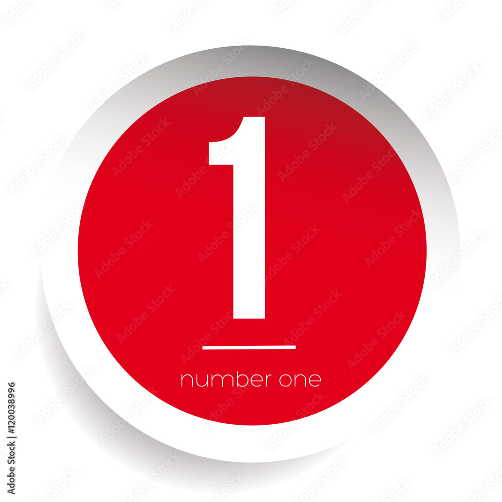 Number one vector label red Stock Vector | Adobe Stock