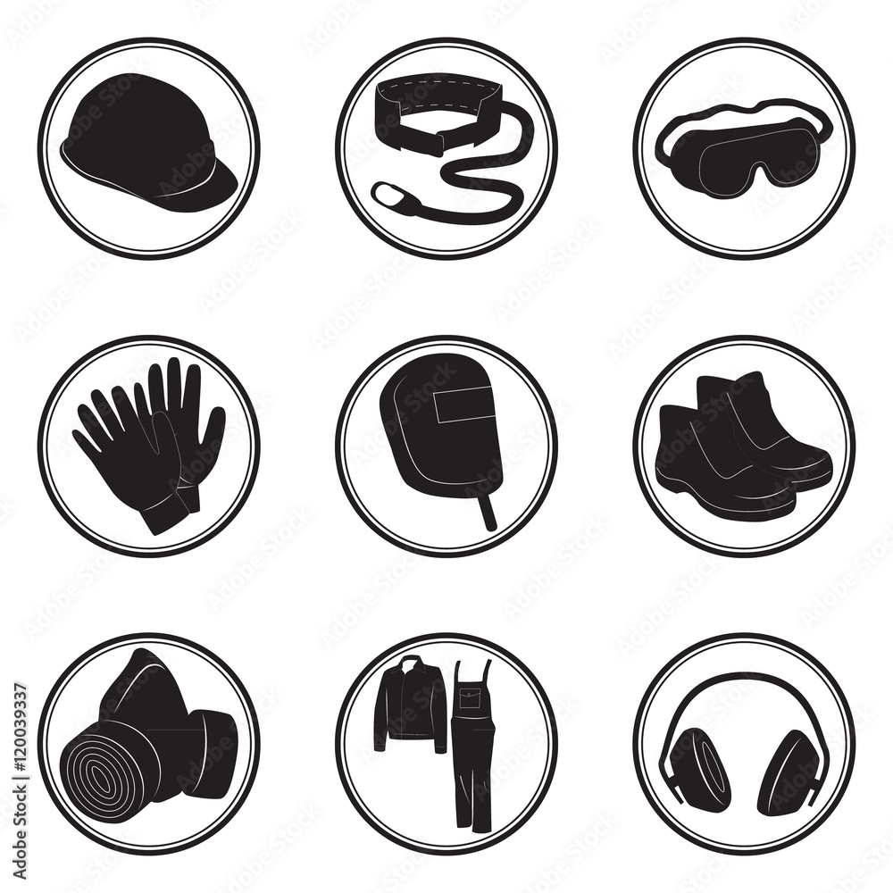 Personal protective equipment icons Stock Vector | Adobe Stock