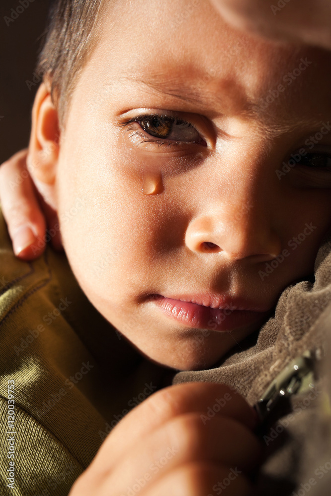 Sad child crying Stock Photo | Adobe Stock