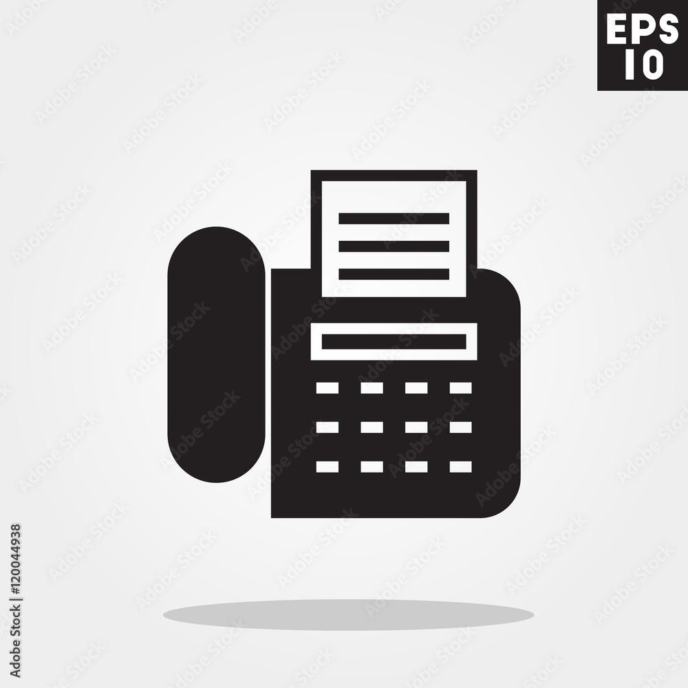 Telephone with fax icon in trendy flat style isolated on grey ...