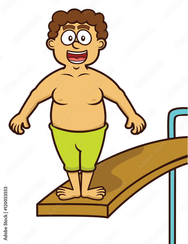 Standing On Diving Board Clipart