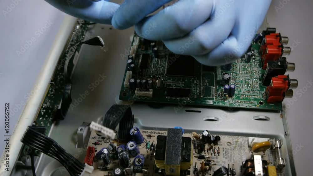 Building Circuit Boards in Electronics Factory. Assembly line of ...