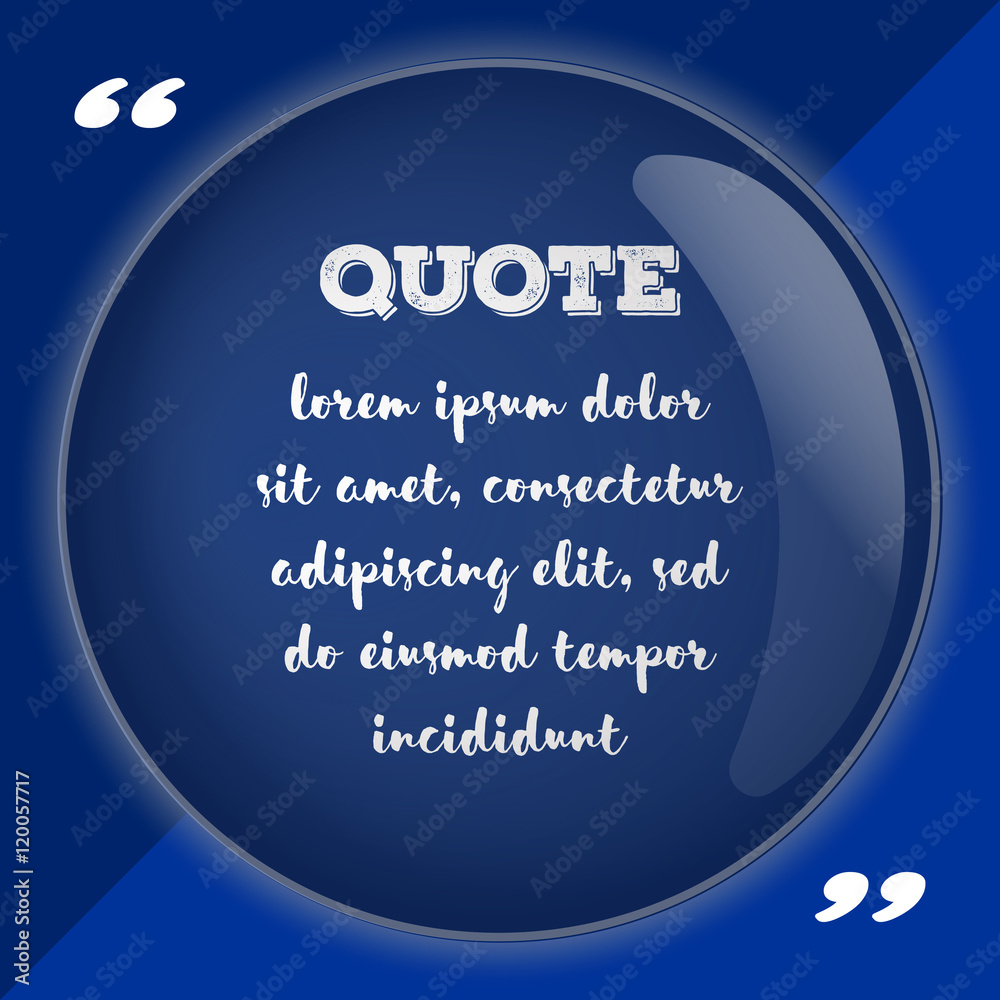 Quote blank template. Quote form in blue and white colors. Stock Vector ...