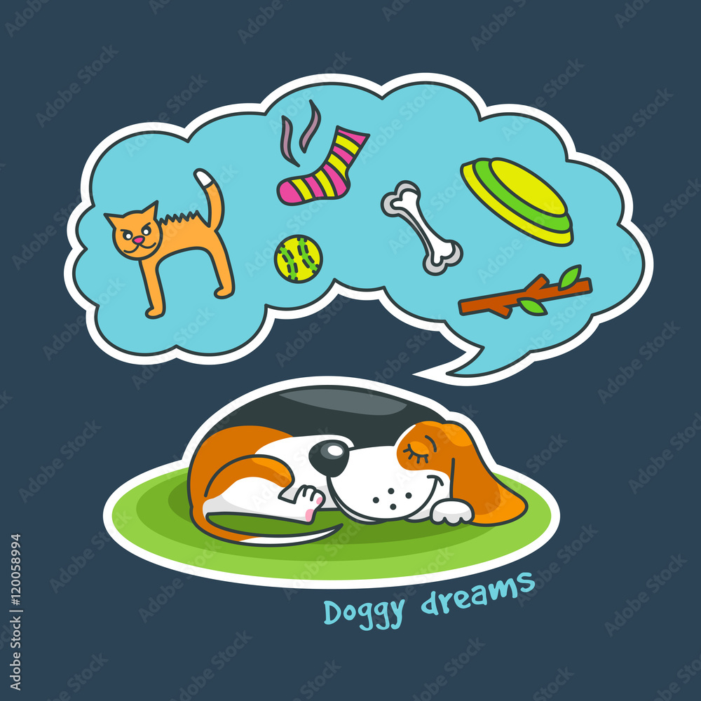 Dog Dreaming Clip Art