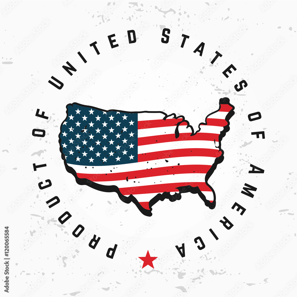 Made in USA monogram vector. Vintage America logo design. Retro United ...