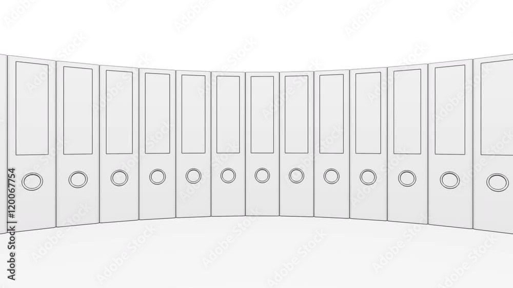 Rotating circle of cartoon binders. 4K seamless loopable animation ...