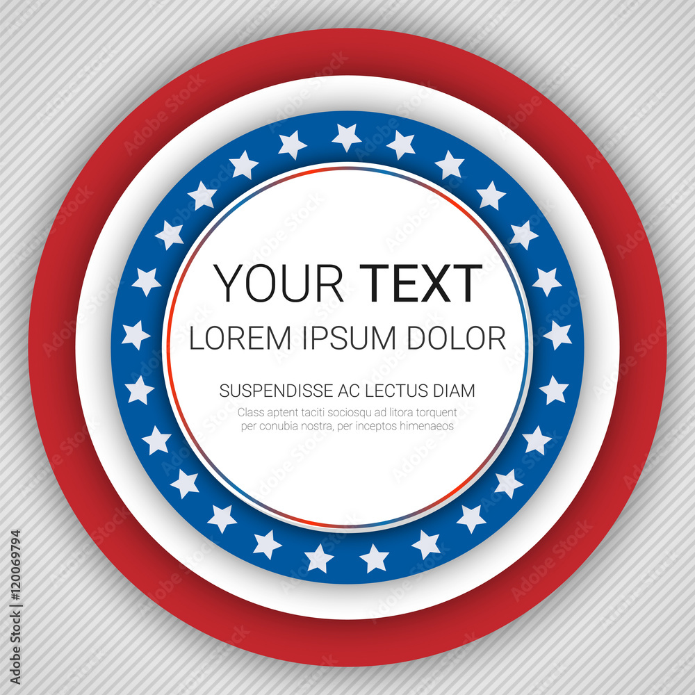 USA patriotic background. Vector illustration with text, stripes and ...
