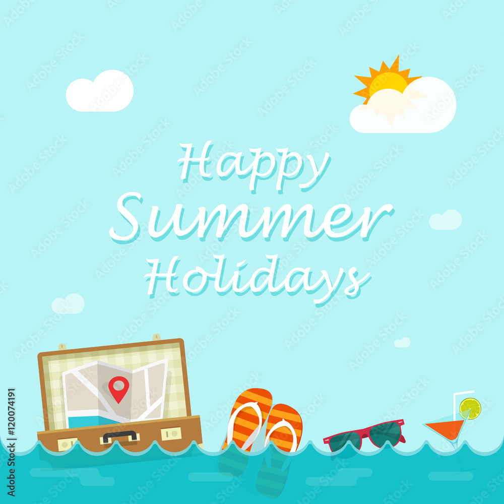 Happy Summer Holidays Banner