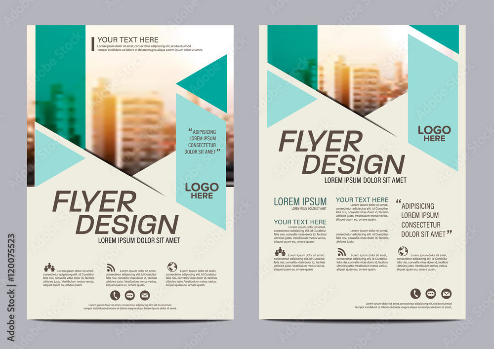 Green Brochure Layout design template. Annual Report Flyer Leaflet ...
