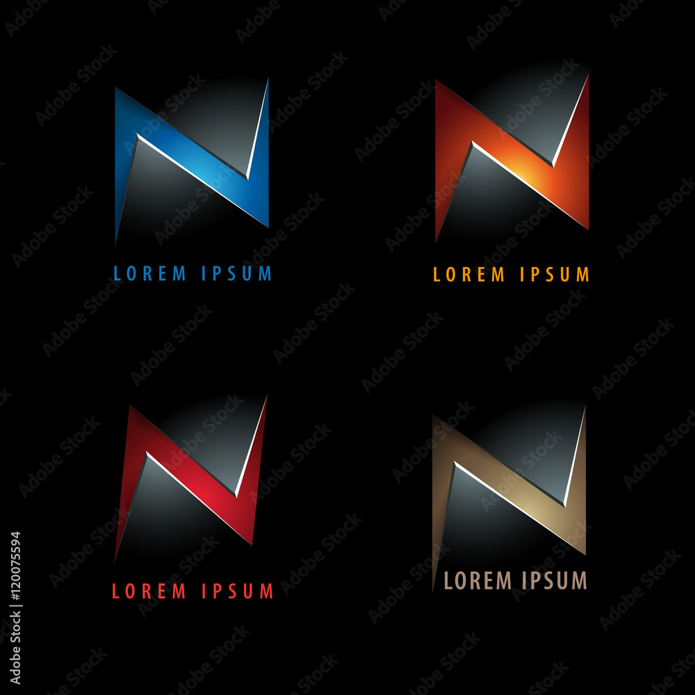 Letter N logo in negative Stock Vector | Adobe Stock