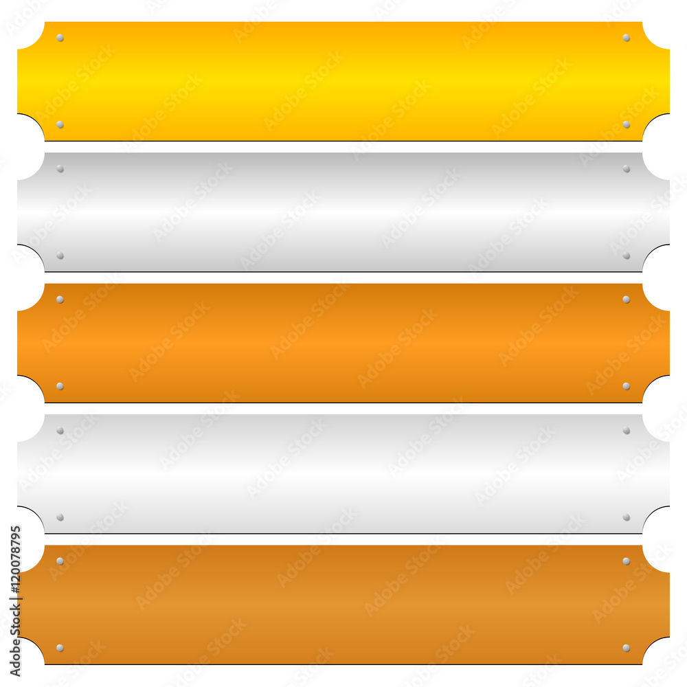 Gold, silver, bronze, platinum, copper metal bars, banner backgr Stock ...