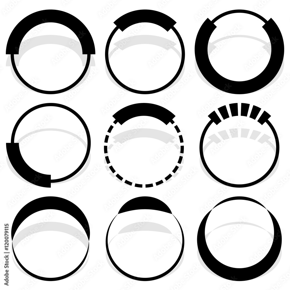 9 circular segmented circle preloader user interface - UI elemen Stock ...