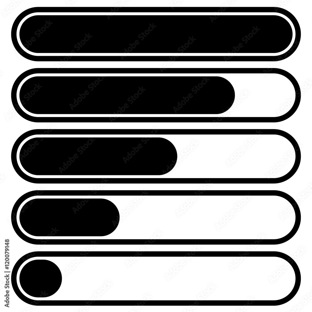 5-step progress, load bars in sequence. Step, phase, level, comp Stock Vector | Adobe Stock