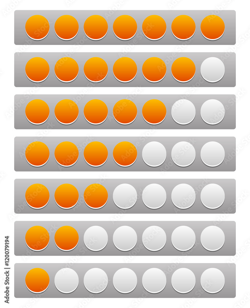 Step, level, progress indicator with 7 units Stock Vector | Adobe Stock