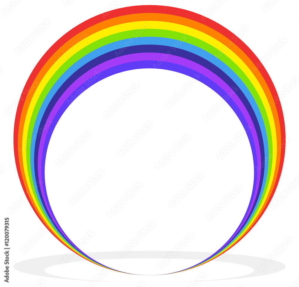 Circular rainbow shape (frame, border, element) with shadow Stock ...