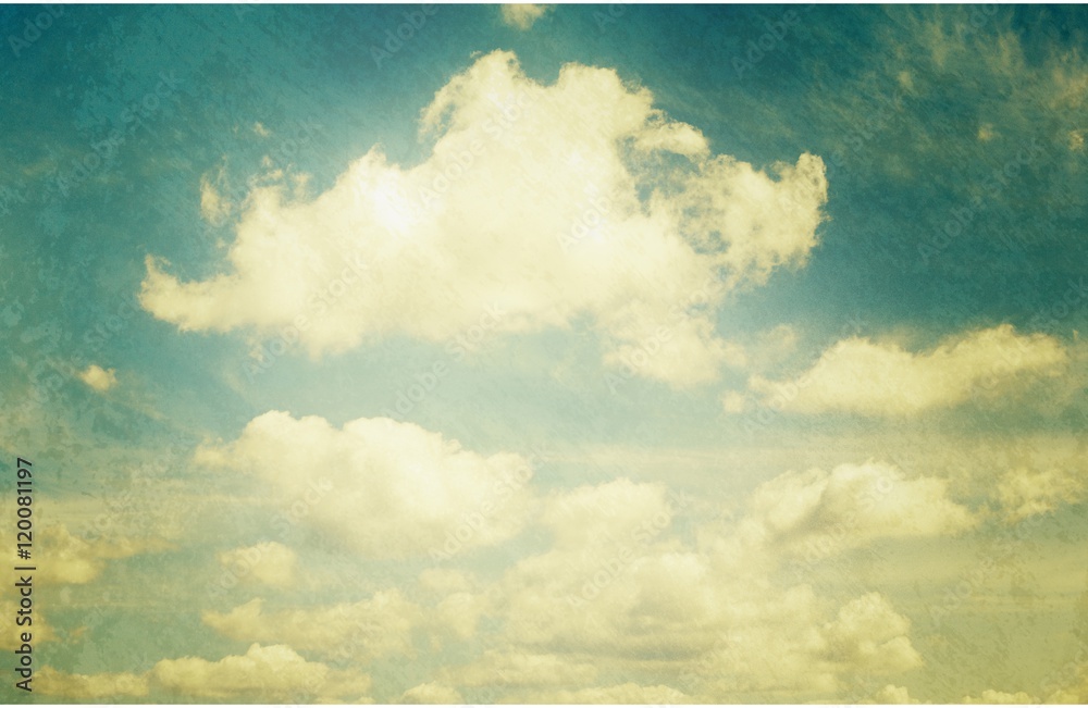 clouds in vintage style. sky with clouds Stylized under the old ...