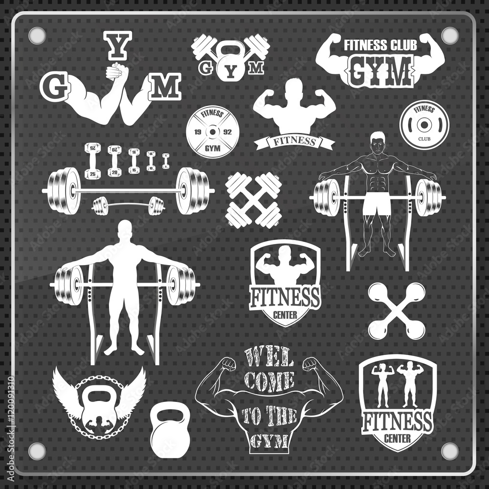 Vintage Weight Lifting Label and Sticker. Stock-Vektorgrafik | Adobe Stock