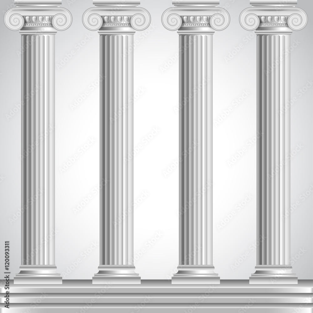 Roman columns isolated on white background Stock Vector | Adobe Stock