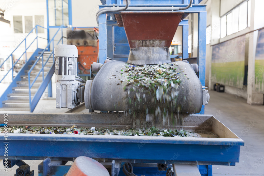Glass waste in recycling facility. Glass particles Stock Photo | Adobe ...