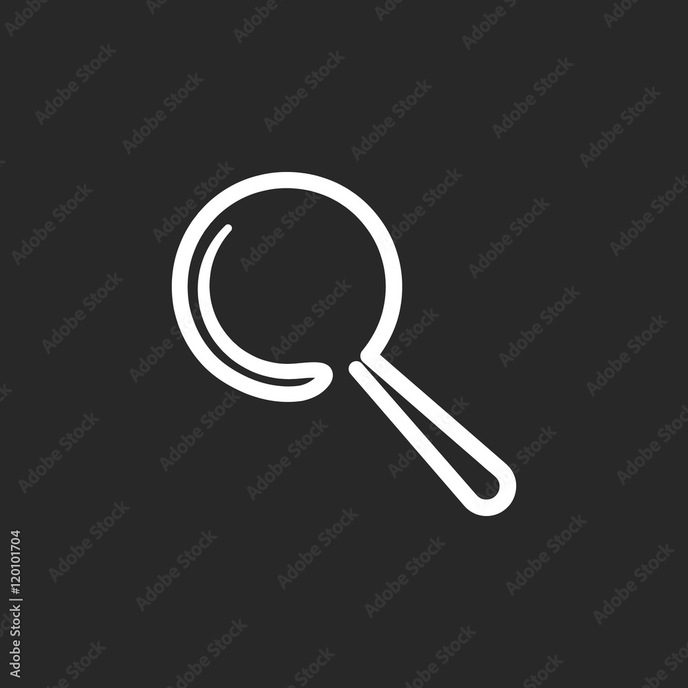 Magnifying Glass sign one line icon on background Stock Vector | Adobe ...