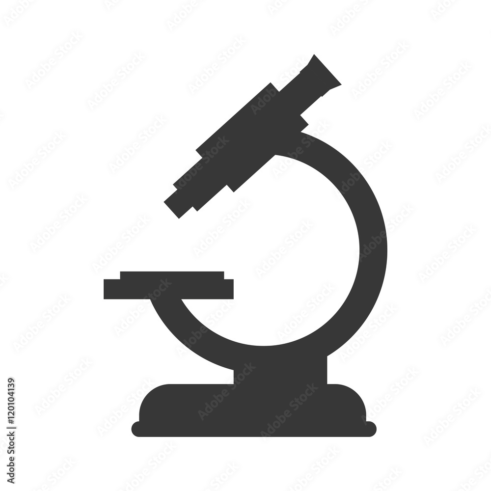 microscope, sign of research and science analysis tool silhouette ...