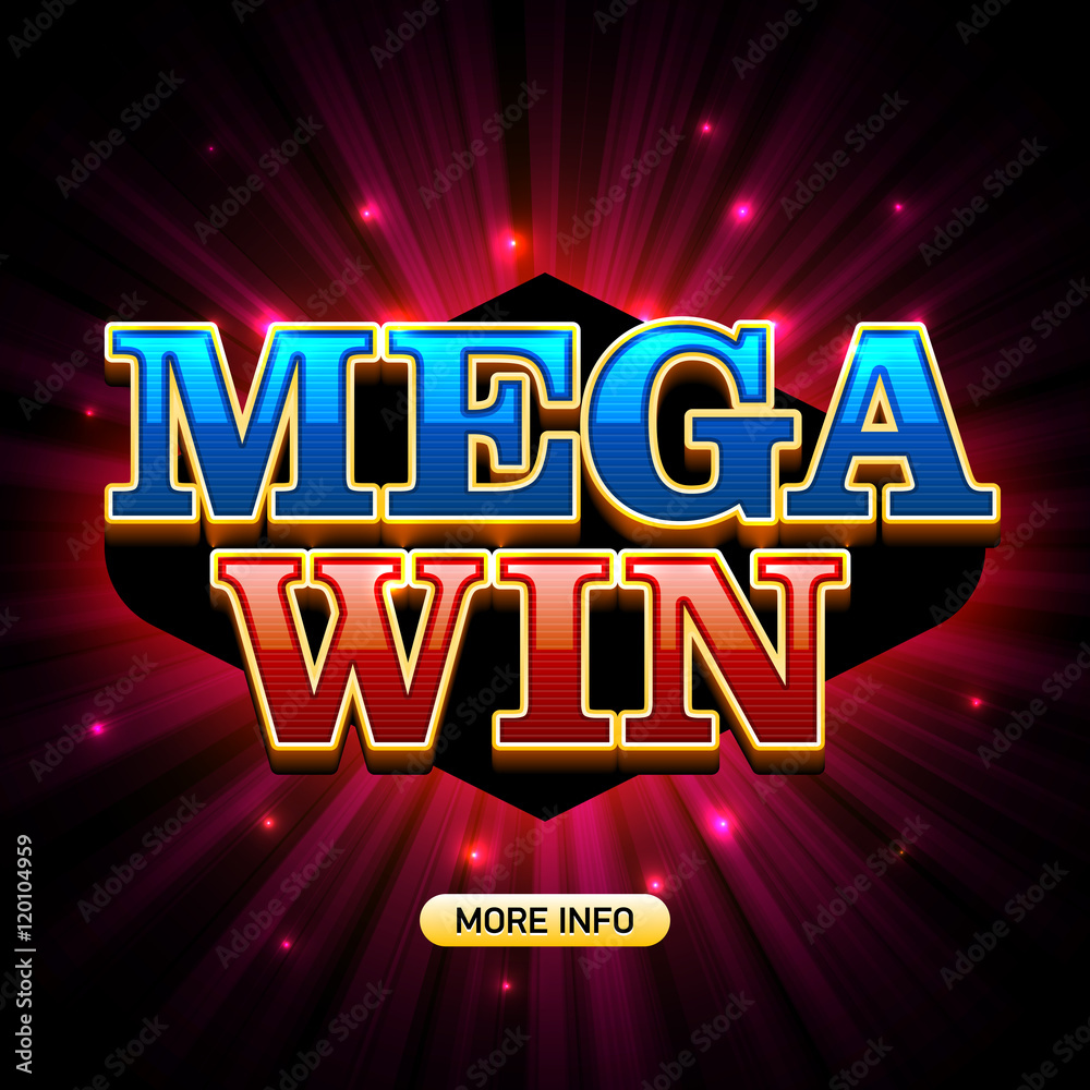 Mega Win casino banner. Applicable for poker, roulette, slot machines ...