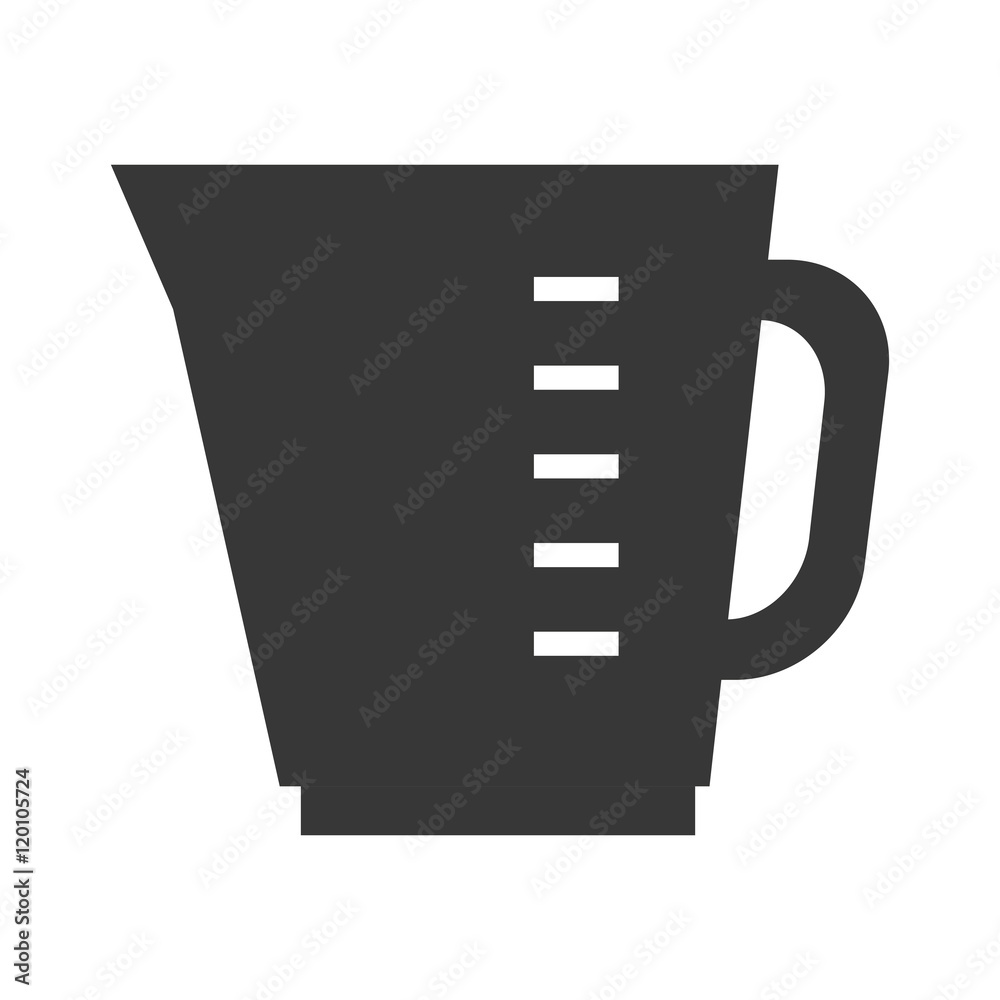 measuring jar with handle. laboratory equipment. silhouette vector ...