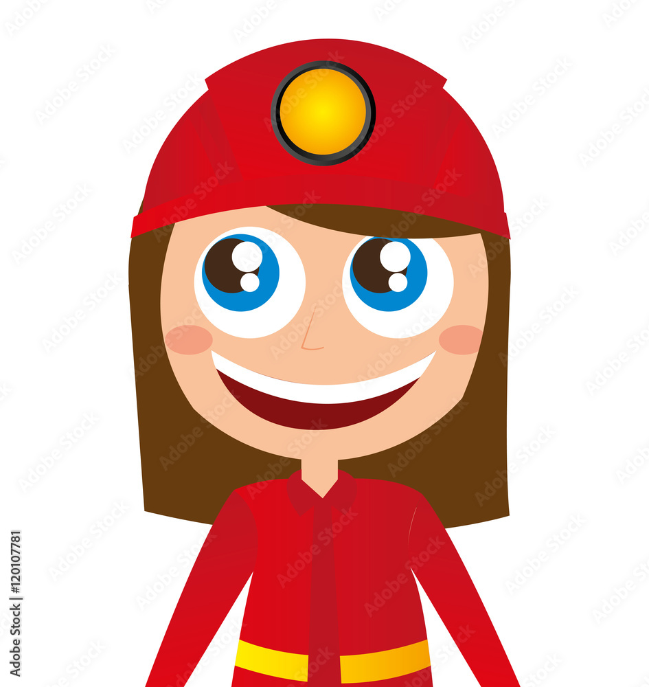 woman firefighter character comic avatar vector illustration design ...