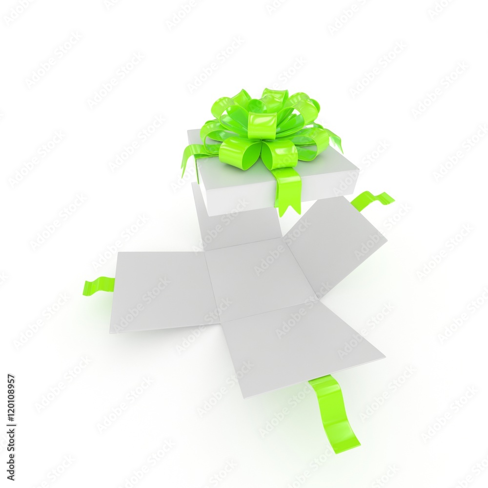 open gift box on white background. 3d rendering. Stock Illustration ...