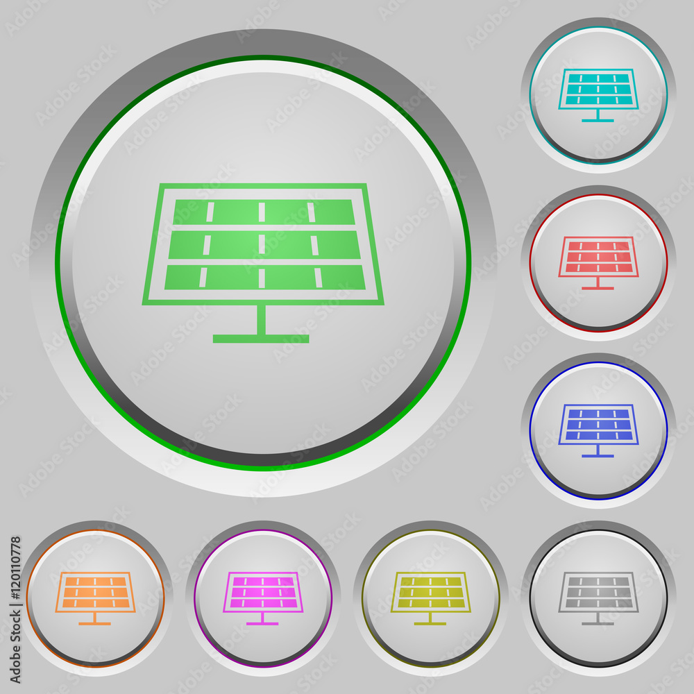 Solar panel push buttons Stock Vector | Adobe Stock