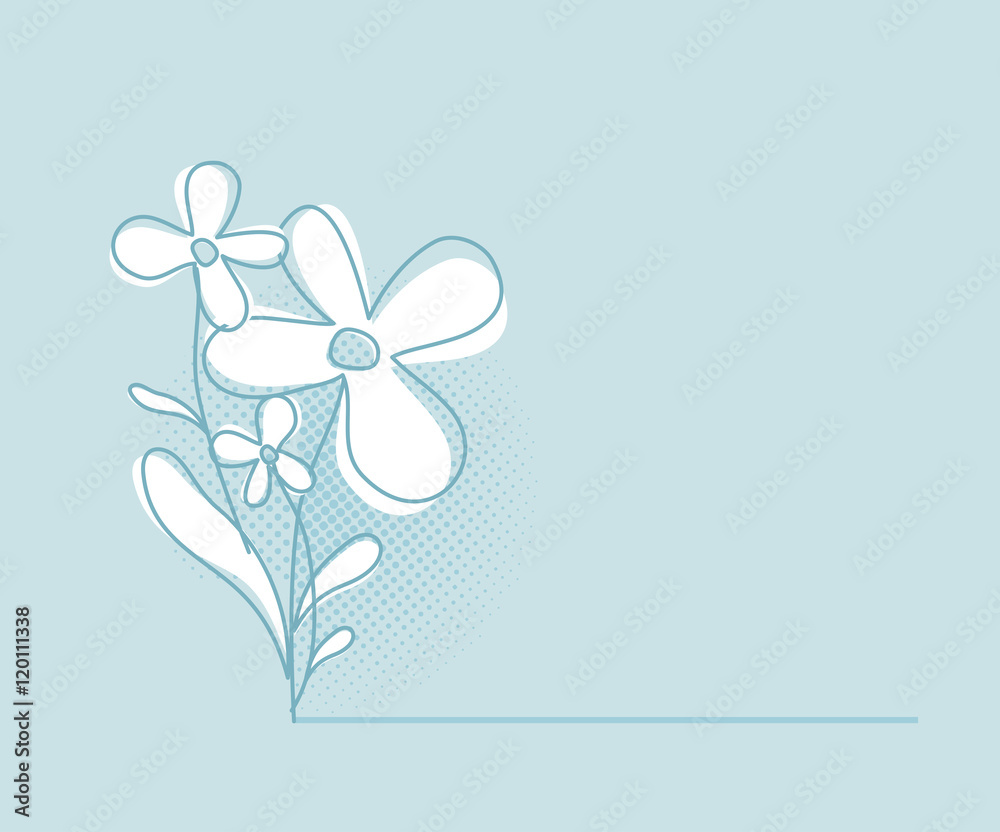Flower Vector Background. Simple and Clean Herbal Concept Design ...