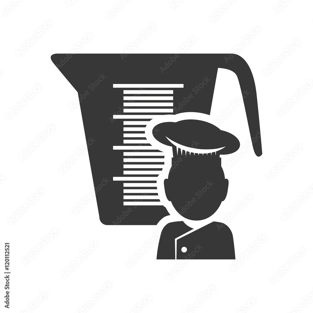 Chef and tool icon. Bakery food and shop theme. Isolated design. Vector ...