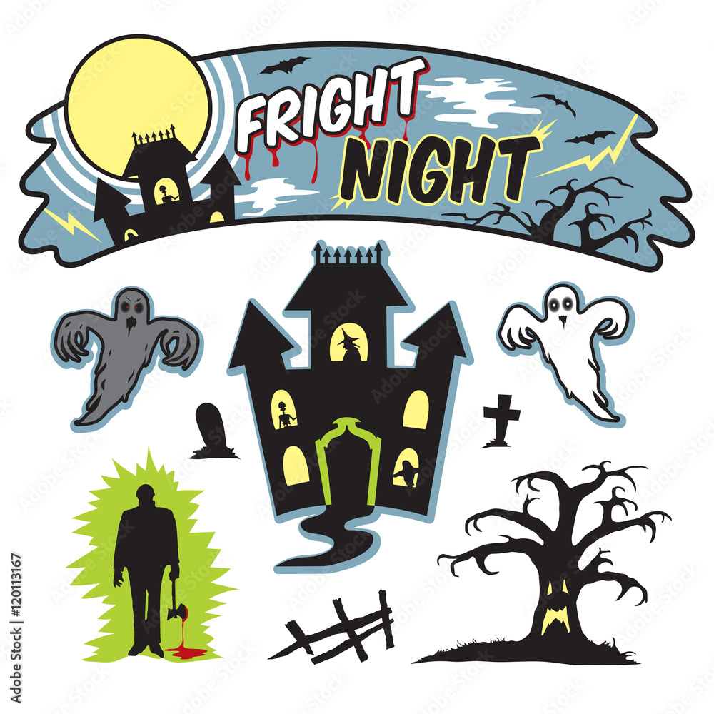 Halloween fright night banner Stock Vector | Adobe Stock