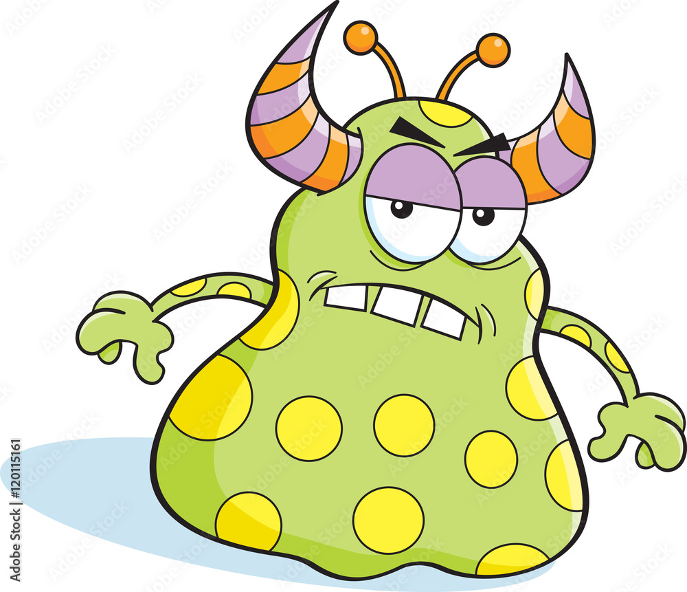 Cartoon illustration of an angry monster. Stock Vector | Adobe Stock