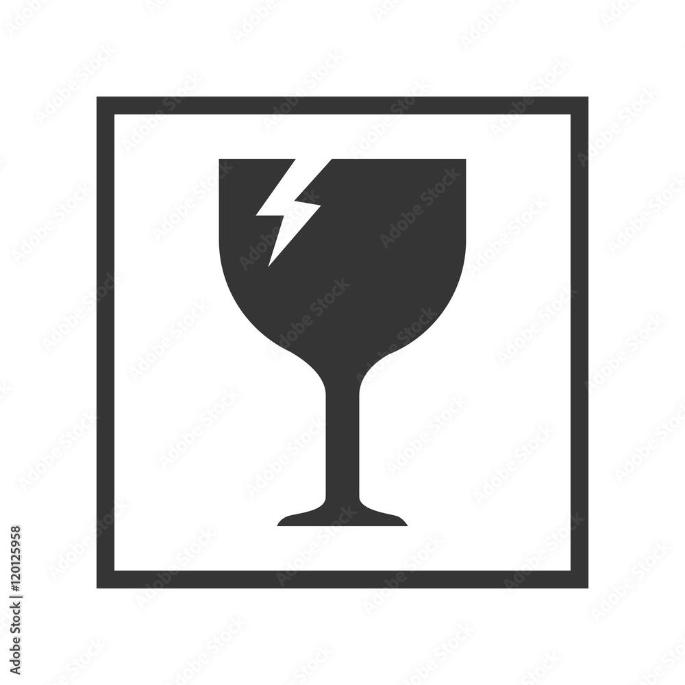 Broken Glass In A Black Square Fragile Delivery Sign Vector broken-glass-in-a-black-square-fragile-delivery-sign-vector