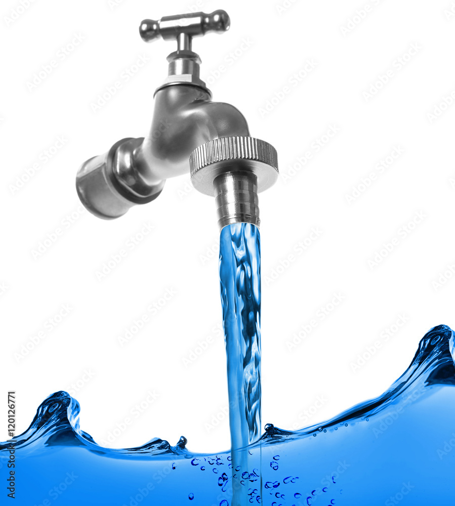 Stream Of Water White Background
