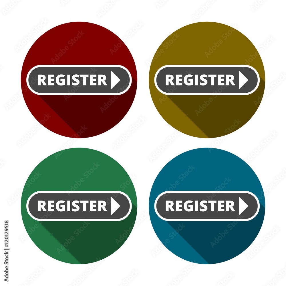 Register with arrow sign icon Stock Vector | Adobe Stock