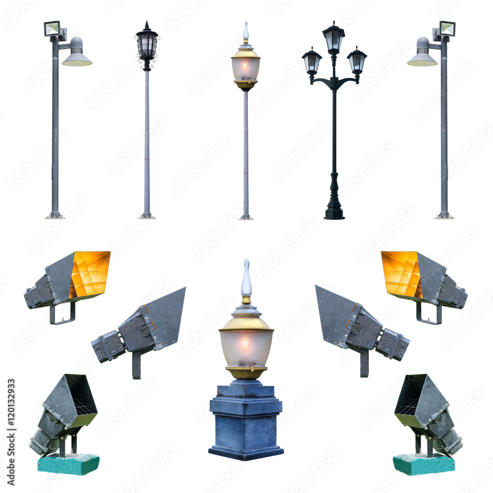 Foto de lamp post collection. Aet of Old Vintage street lampost set ...