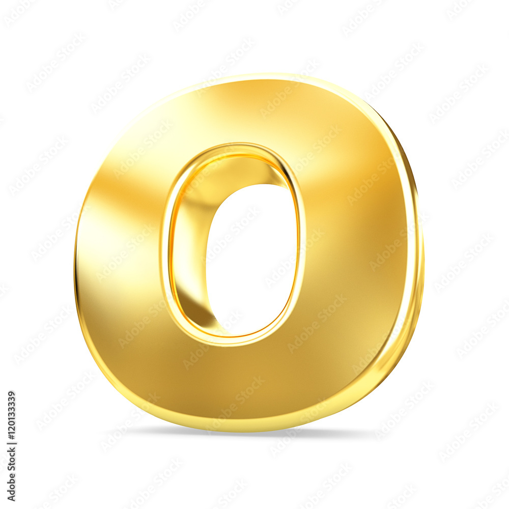 3d gold letter O isolated white background. Stock Illustration | Adobe ...