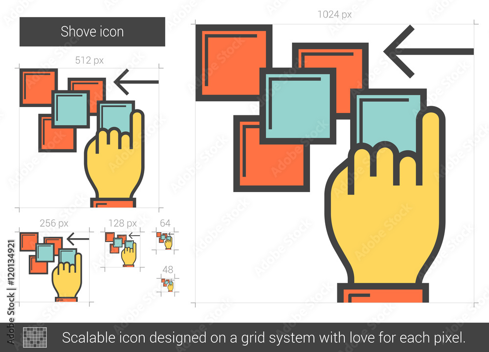 Shove line icon. Stock Vector | Adobe Stock