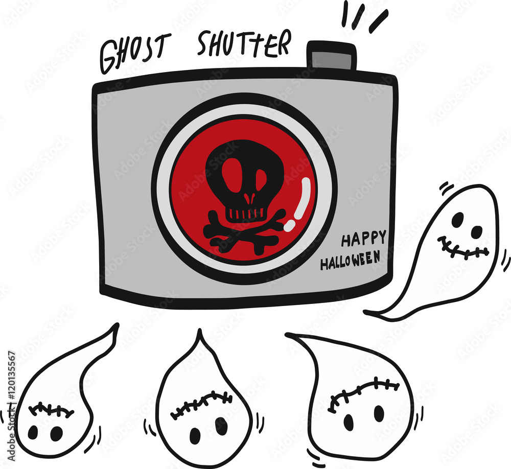Ghost camera shutter by camera cartoon illustration Stock Vector ...