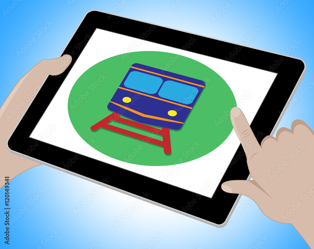 Train Tablet Shows Transport Travel 3d Illustration Stock Photo | Adobe ...