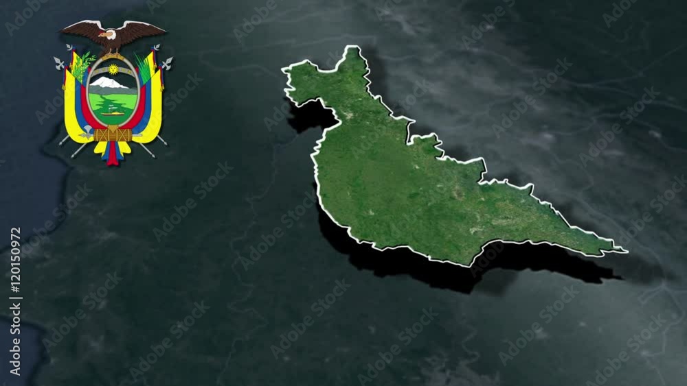Los Rios with Coat Of Arms Animation Map Provinces of Ecuador vídeo do ...