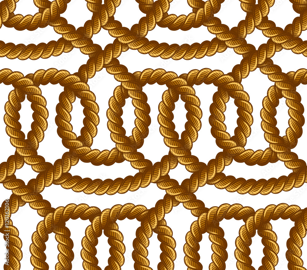 Rope vector seamless pattern on white background Stock Vector | Adobe Stock