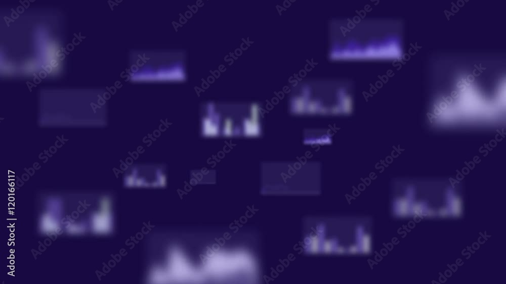 Vidéo Stock Growing graph charts on a grid come forward and into focus ...