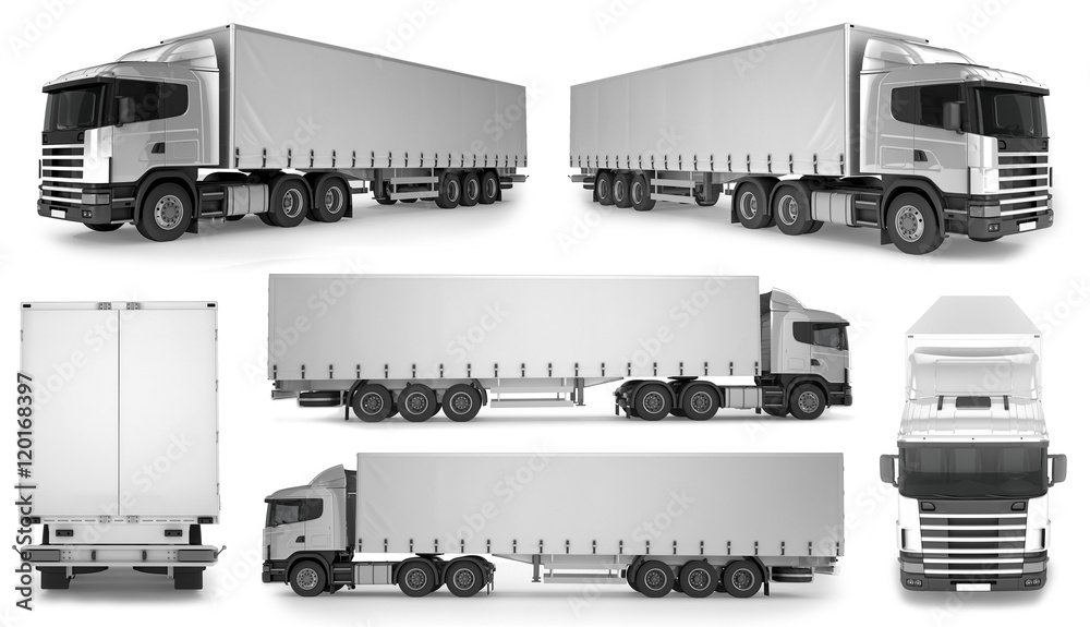 6 x Big Truck Background - Blank mockup for design branding Stock ...
